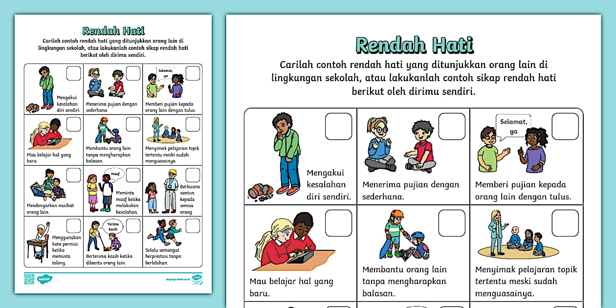 Contoh Perilaku Rendah Hati di Lingkungan Sekolah - Twinkl