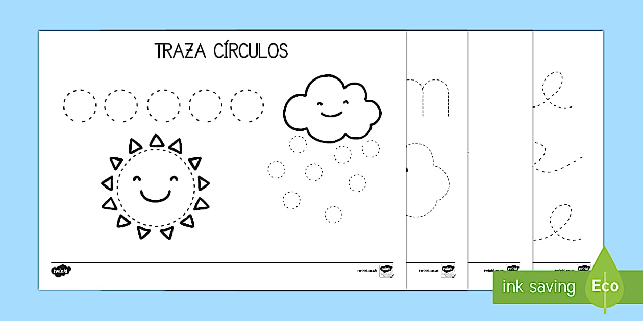 Fichas de motricidad fina.. trazo: El tiempo y las estaciones del año