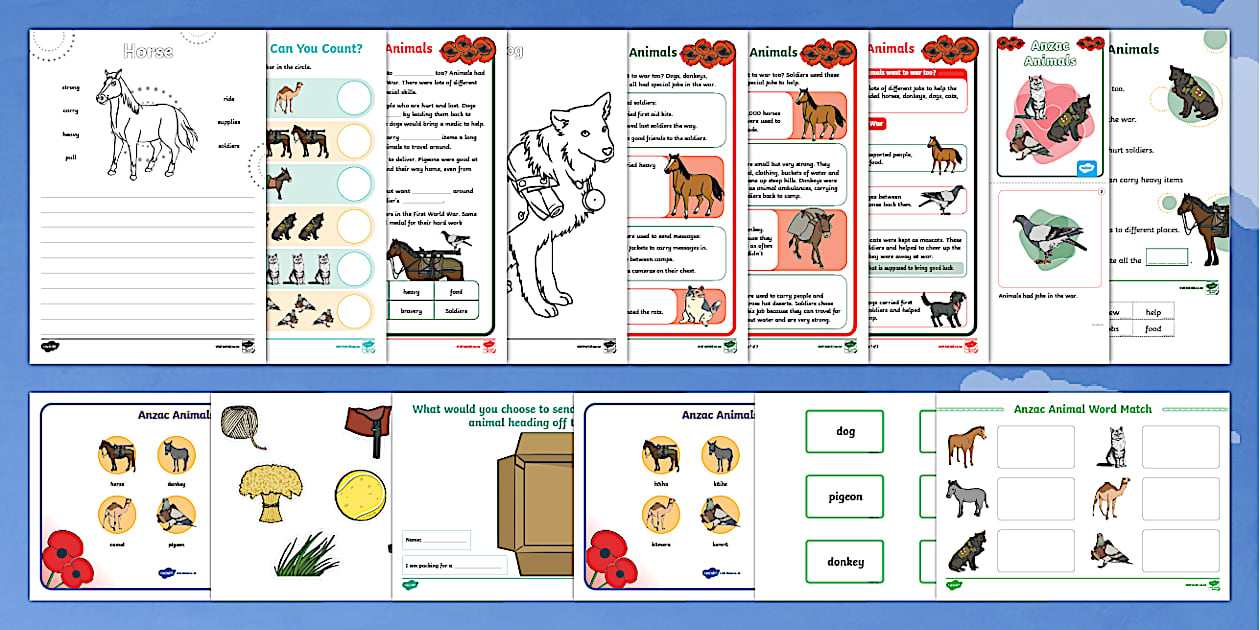 Anzac Animals Activity Pack