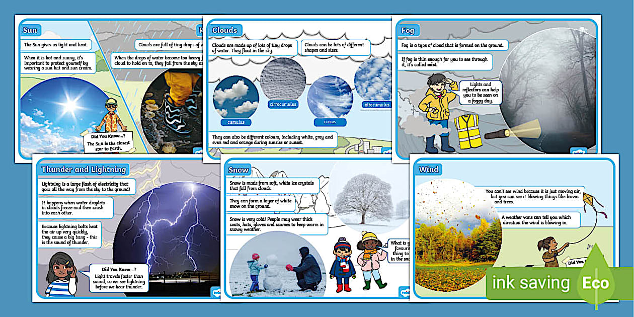 Kindergarten All About Weather Fact Files | Twinkl - Twinkl