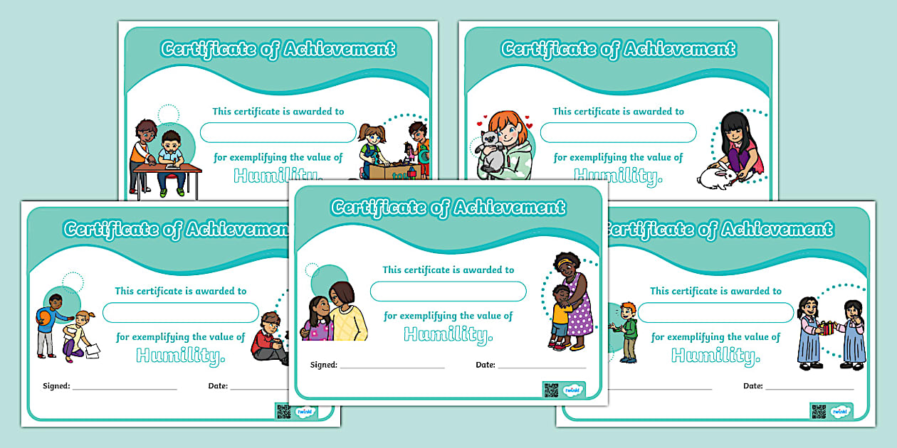 Values Certificates - Humility (teacher made) - Twinkl