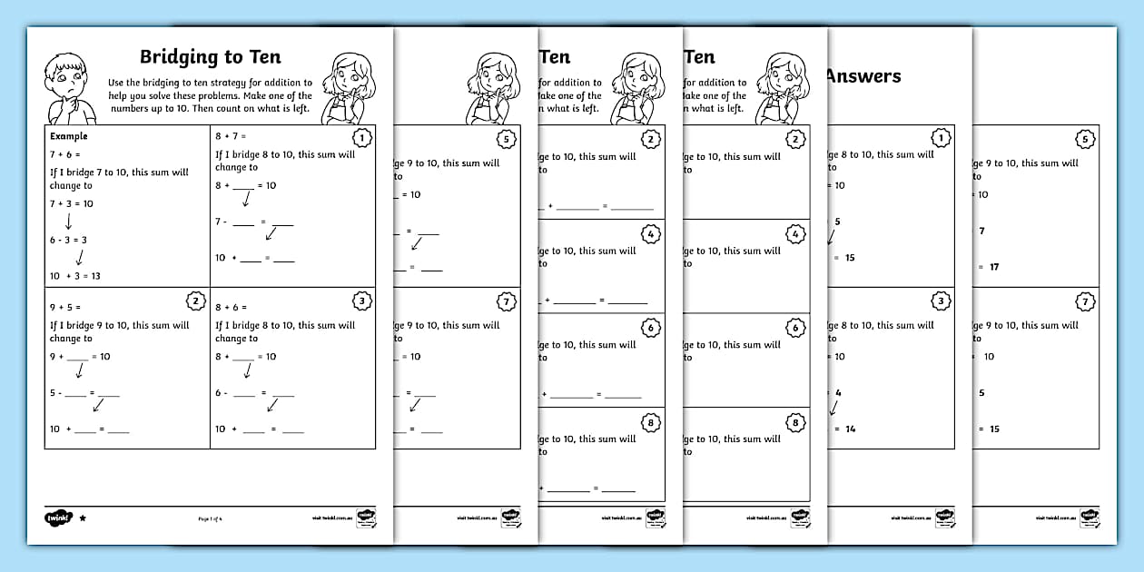 Bridging to Ten Activity Sheets {Differentiated} - Twinkl