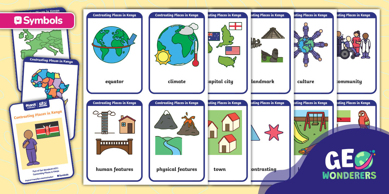 Twinkl Symbols: Contrasting Places in Kenya: Flashcards