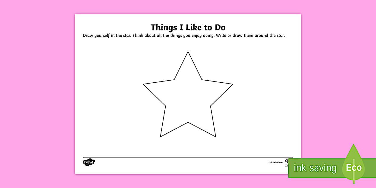 Things I like to Do Worksheet (Teacher-Made) - Twinkl
