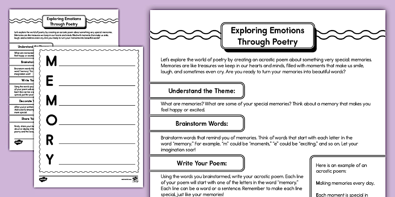 Grief: Exploring Emotions Through Poetry for K-2nd Grade