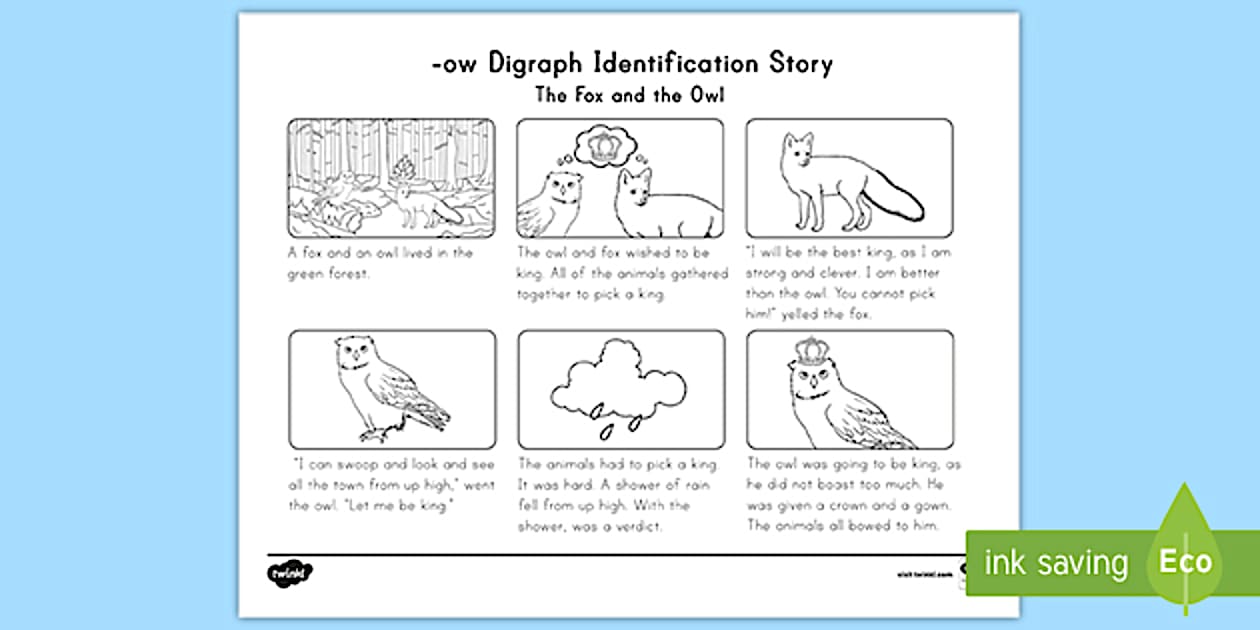 -ow Digraph Identification Story (teacher made) - Twinkl