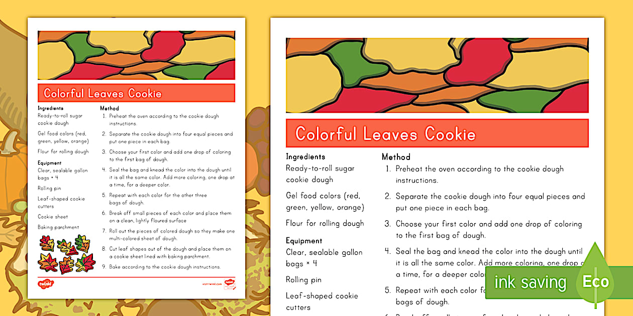 Leaf Cookie Recipe | Teaching Resource for Fall | Twinkl USA