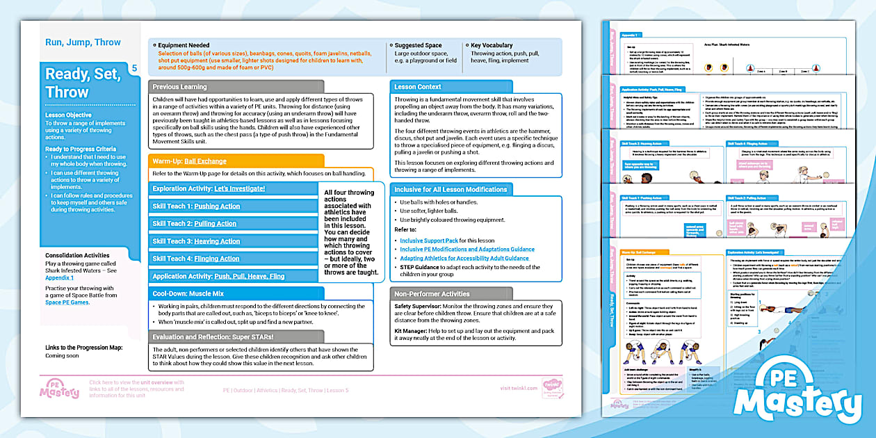 PE Mastery: Year 3 Athletics Lesson 5 - Throwing Actions