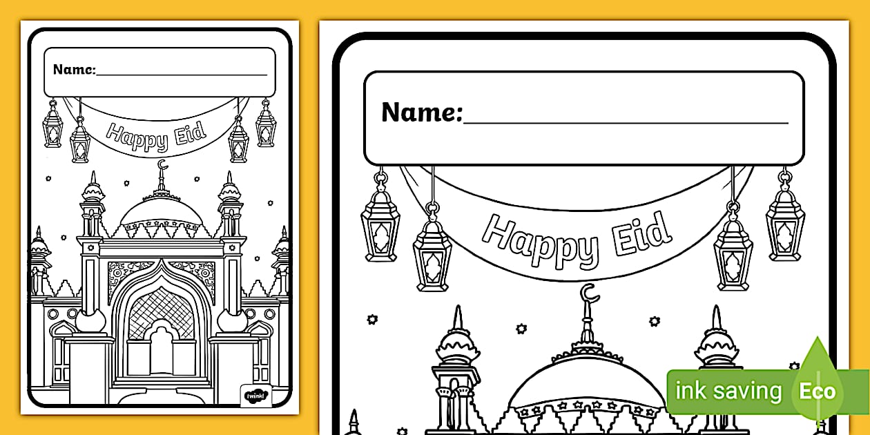 Eid Colouring Book Cover (teacher made) - Twinkl