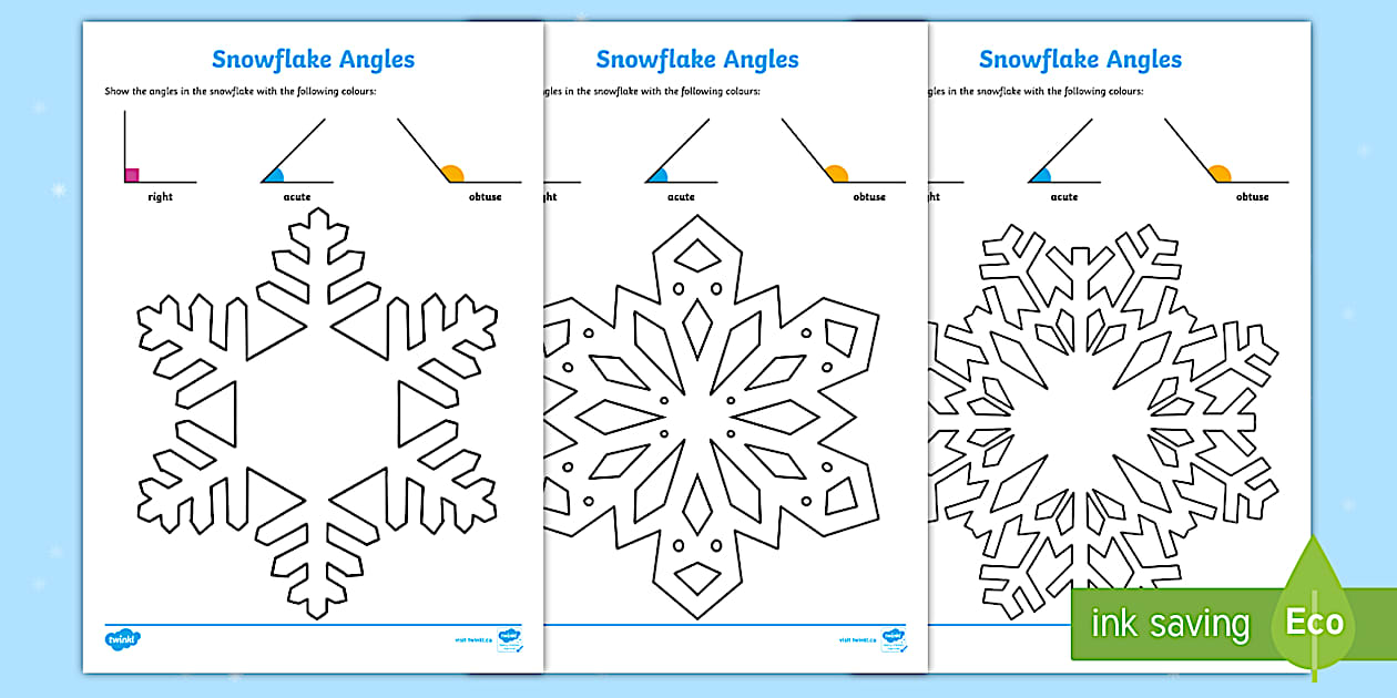 Snowflake Angles Worksheet (teacher made) - Twinkl