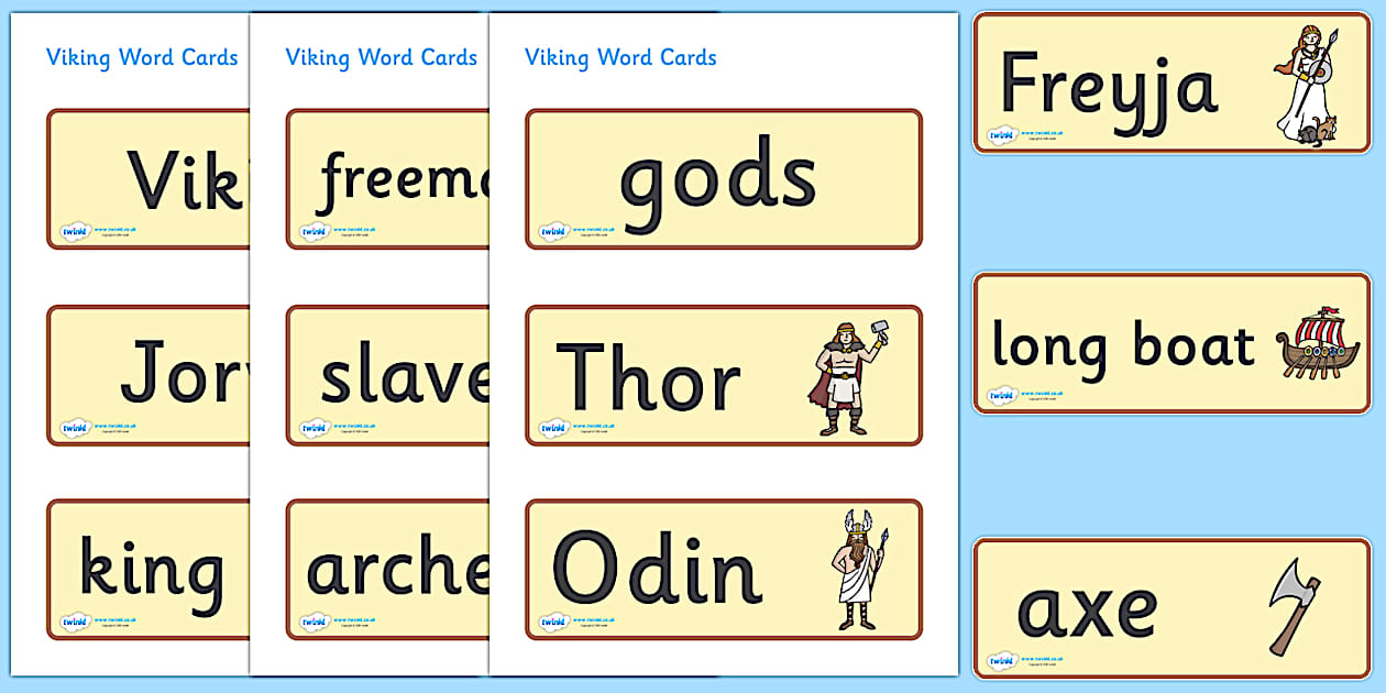 Viking Word Cards (teacher made) - Twinkl