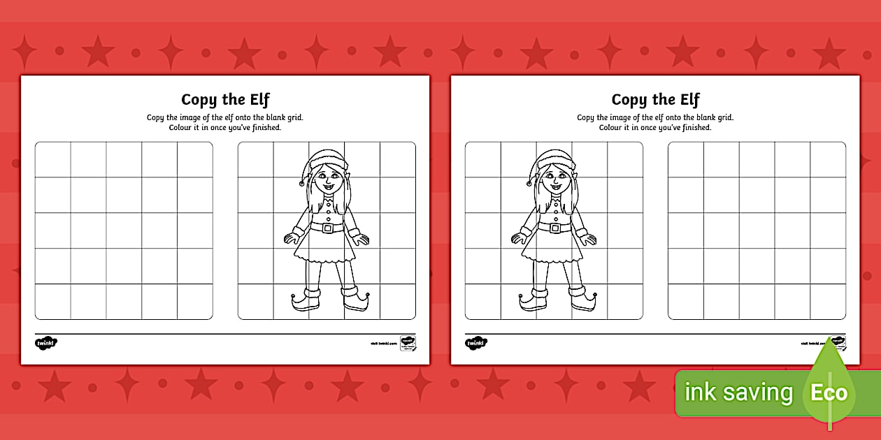 Copy the Elf Worksheet (teacher made) - Twinkl