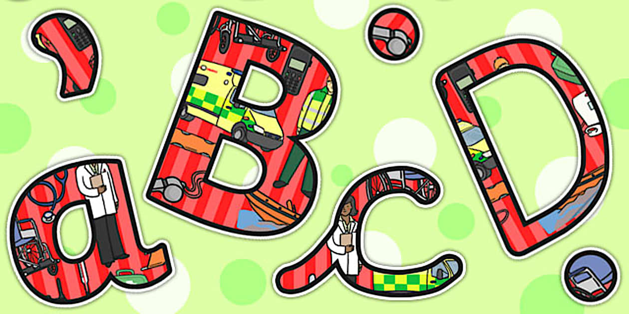 Editable Emergency Services Themed Display Lettering