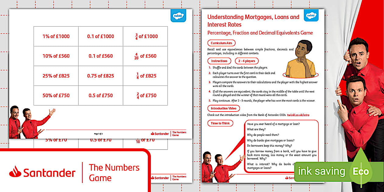 FREE! - 👉 Maths & Money: Mortgages, Loans, Interest Rates Game [Yr 6]