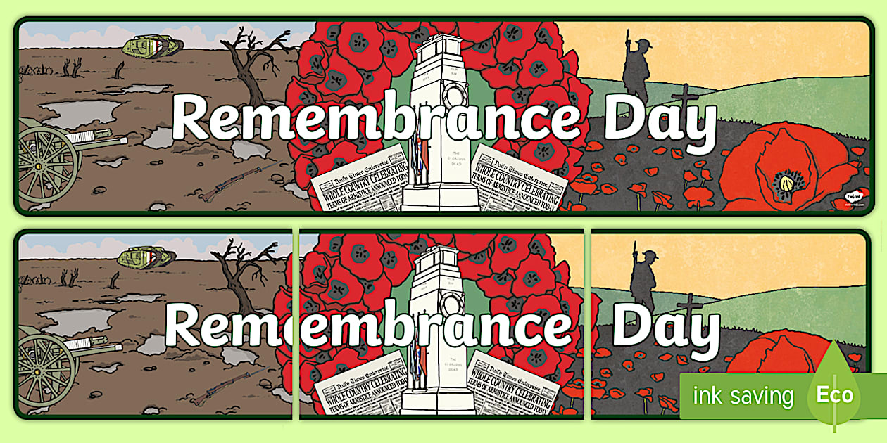 Cursive Remembrance Day Banner (teacher made) - Twinkl