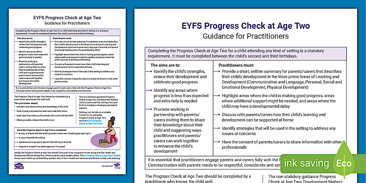 EYFS Progress Check at Age Two Guidance for Practitioners