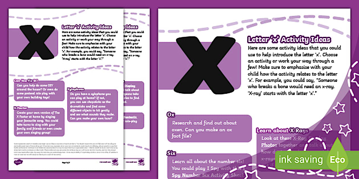 Letter 'x' Activity Ideas (teacher made) - Twinkl