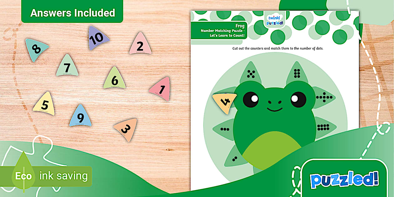 Let's Learn to Count! Frog Number Puzzle | Twinkl Puzzled