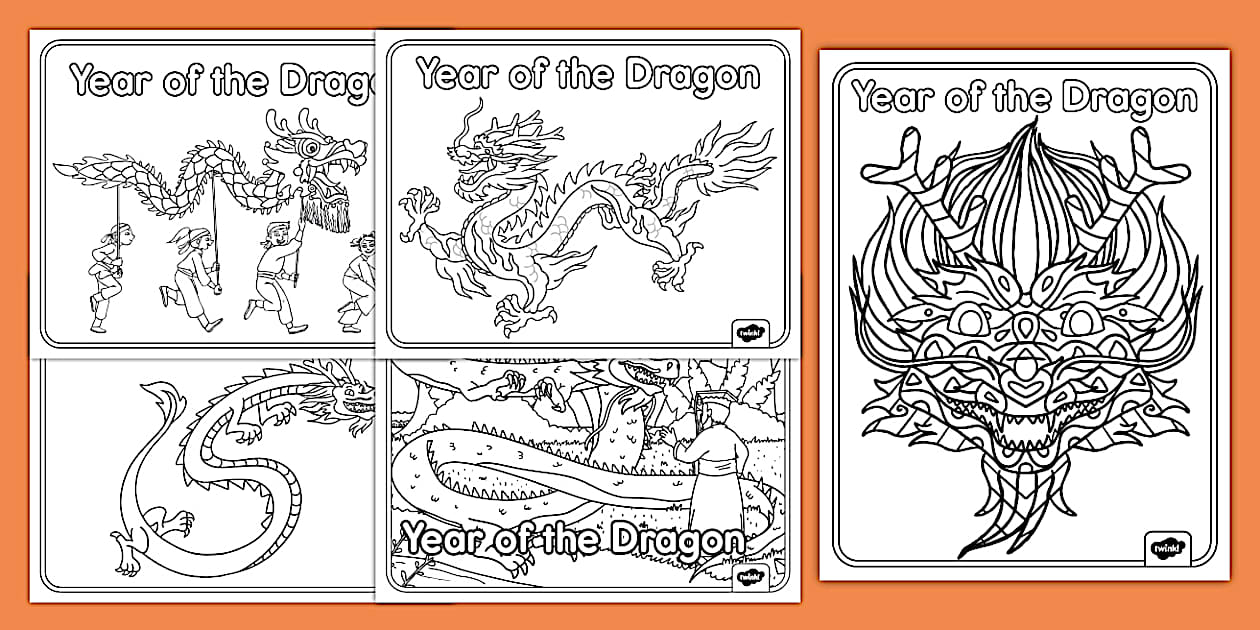 Year of the Dragon Coloring Pages - Twinkl