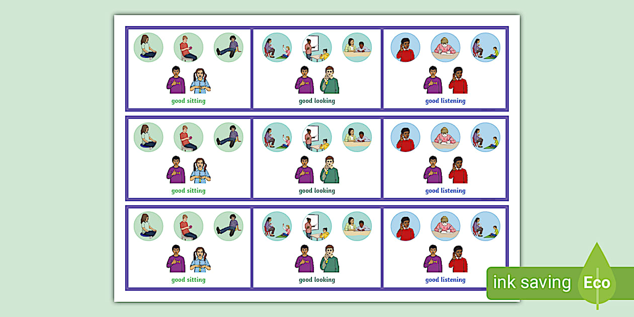 Good Sitting, Good Looking, Good Listening BSL Desk Prompt