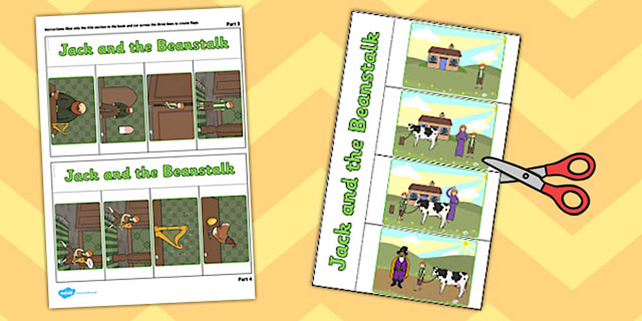 Jack and the Beanstalk Story Writing Flap Book - Twinkl