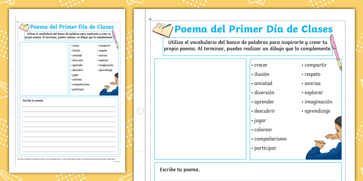 Guía de Trabajo: Poema - Primer Día de Clases - Twinkl