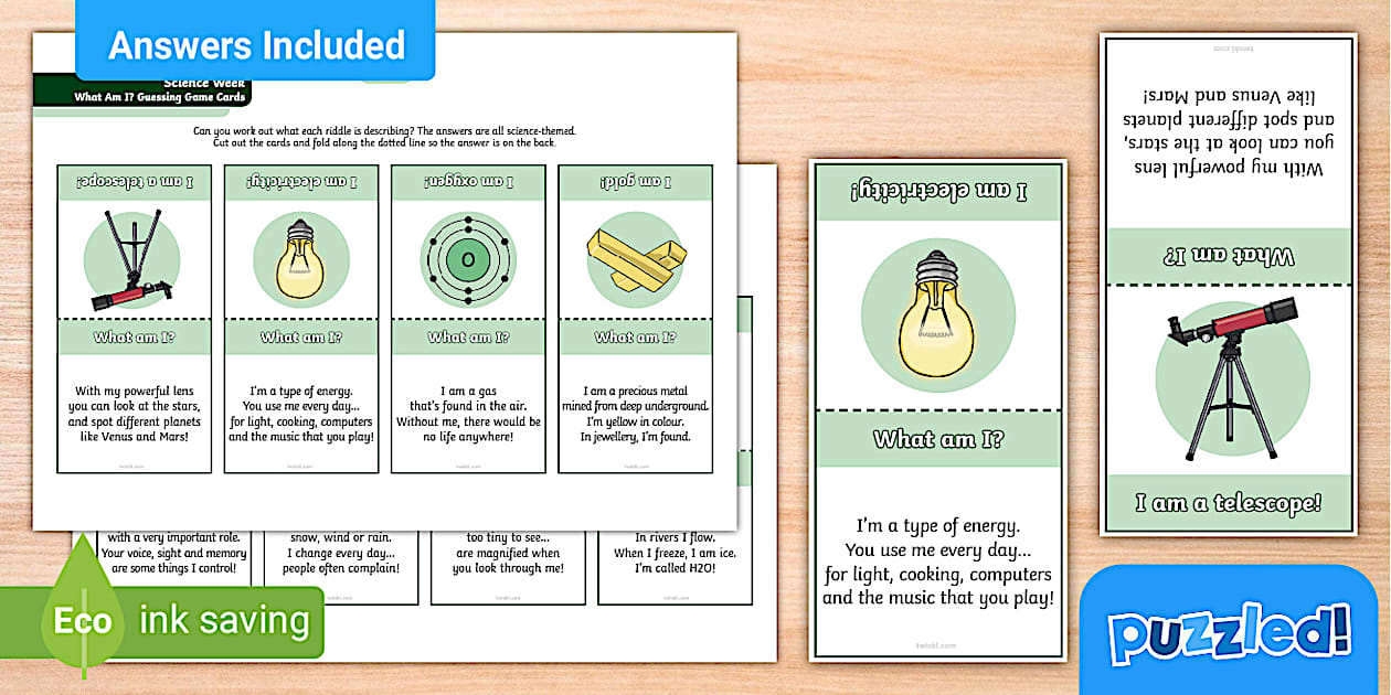Science Guessing Game Cards - Twinkl - Kids Puzzles - Twinkl