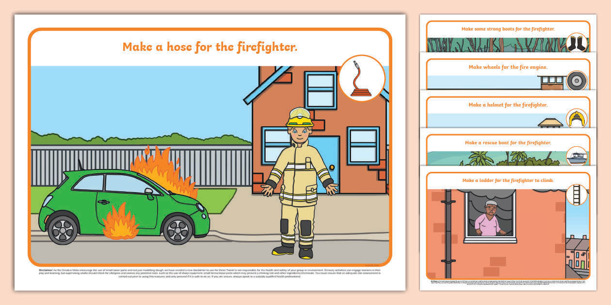 Firefighter Creative Mats (teacher made) - Twinkl