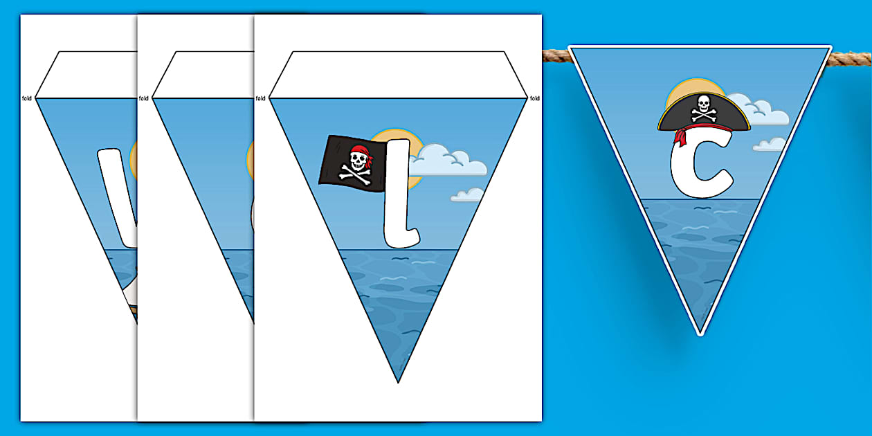 👉 Welcome to Year One Bunting Pirate Themed - Twinkl