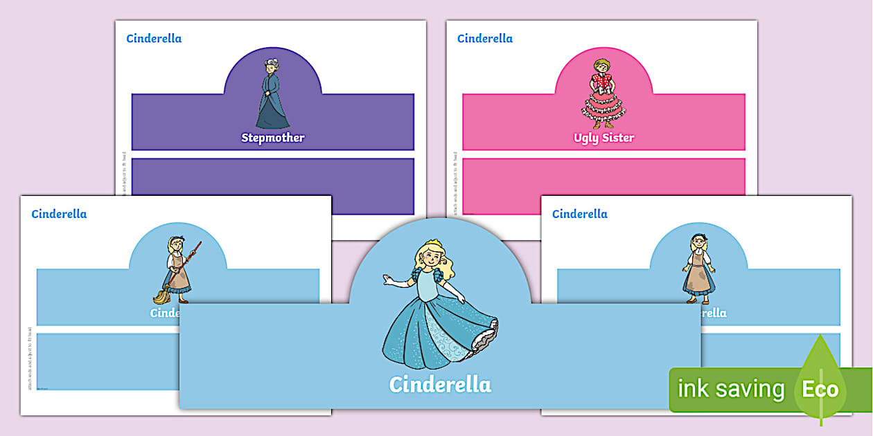 Black and White Cinderella Role Play Headbands - Twinkl