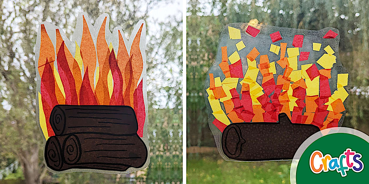 Campfire Suncatcher | Bonfire Night Craft (teacher made)