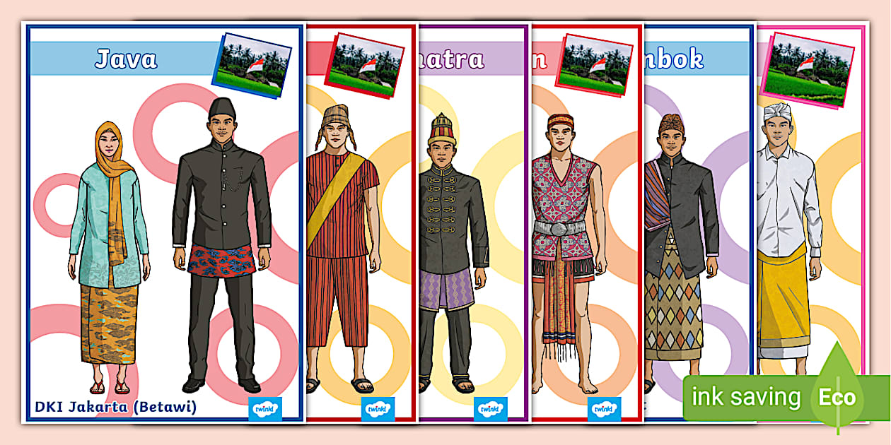 Indonesian Traditional Clothes Display Posters - Twinkl