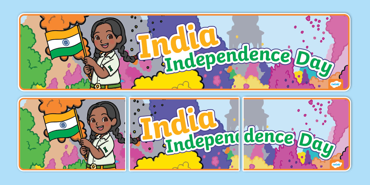 India Independence Day Banner for School (professor feito)