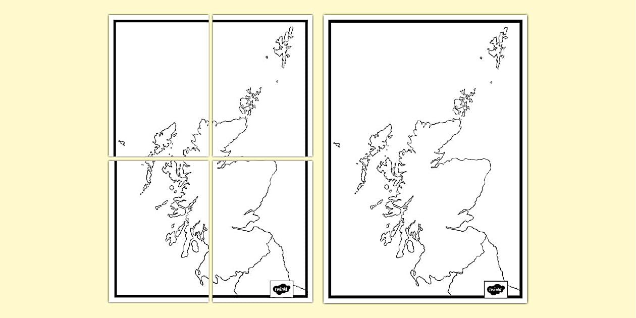 Blank Map of Scotland Large Display Poster (teacher made)