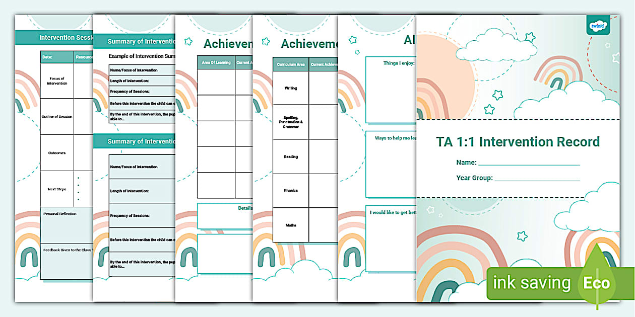 Editable Teacher Aide Intervention Planner (teacher made)