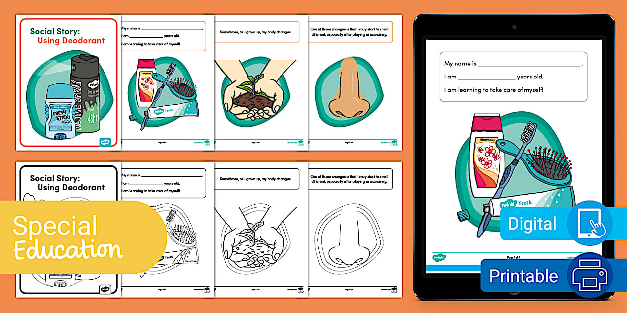 Using Deodorant Social Story Booklet (teacher made) - Twinkl