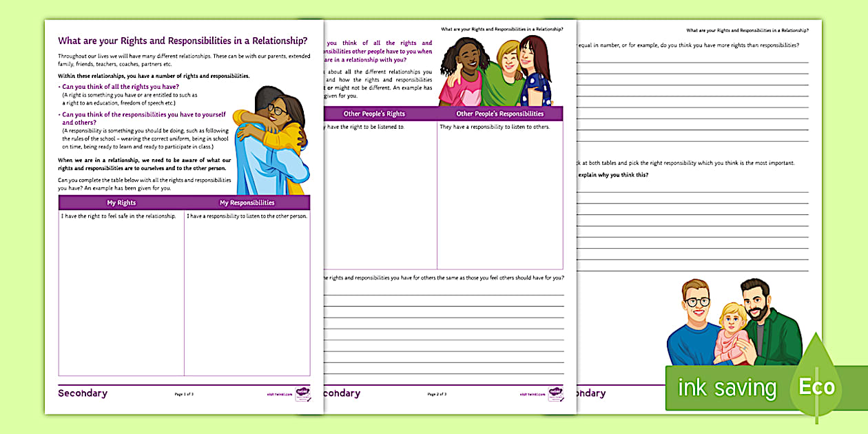 Rights and Responsibilities Worksheet | Twinkl - Twinkl