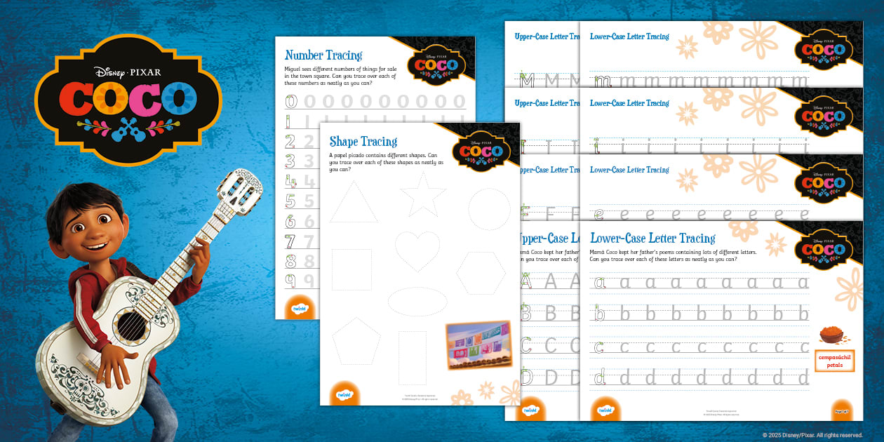 Coco: Letters, Numbers and Shapes Tracing Activity Pack