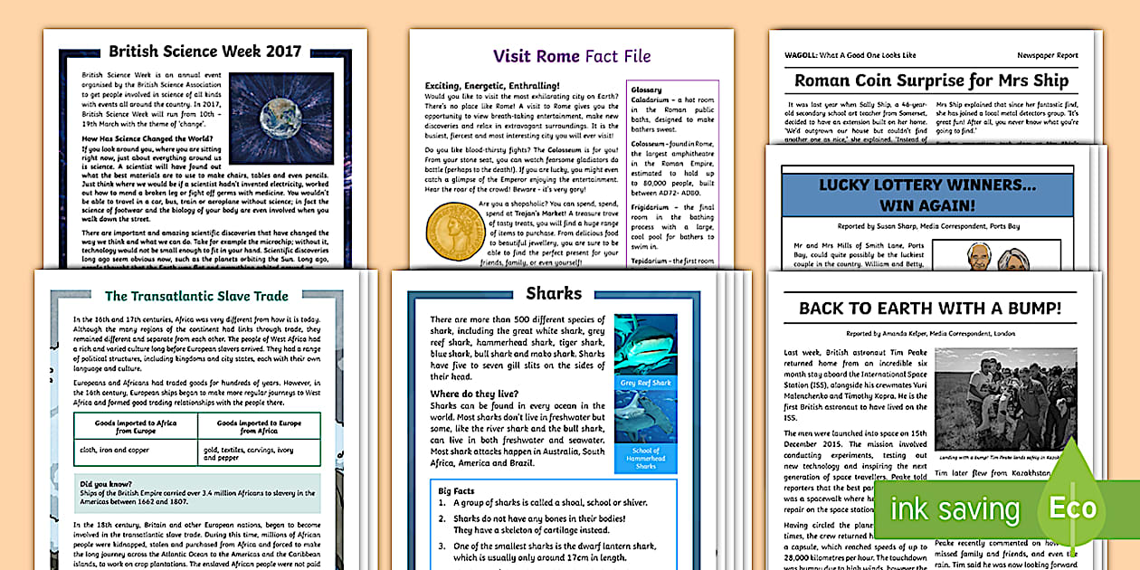 Non-Chronological Report Writing Comprehension Examples