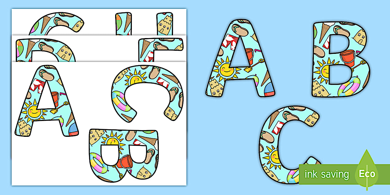 Summer Lettering & Numbers for Displays (teacher made)
