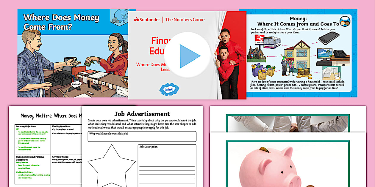 Financial Education Lesson 1: Where Does Money Come From? Lesson Pack ...