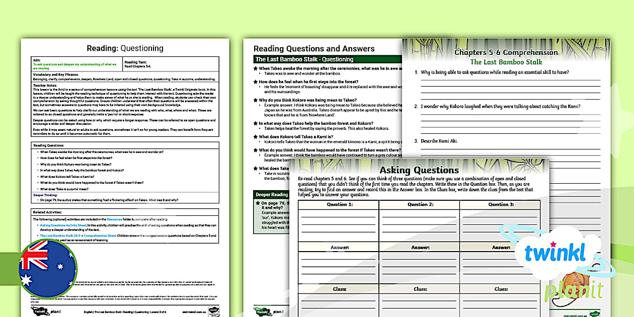 Year 6 The Last Bamboo Stalk: Reading Lesson 3