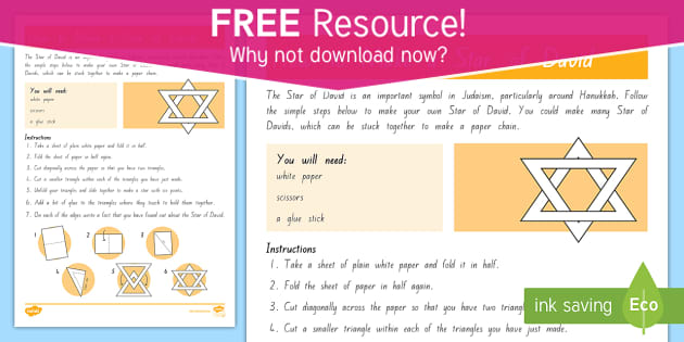FREE! - Term 1 Week 1 Year 7 and 8 Chapter Chat Star of David Worksheet