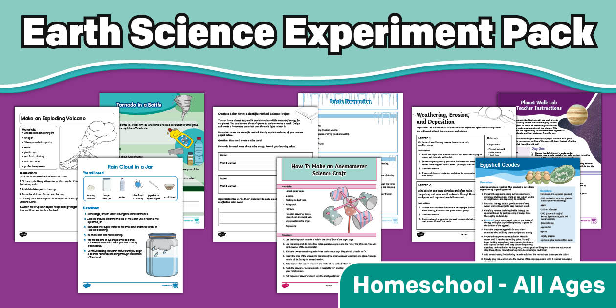 Homeschool Earth Science Experiment Pack for All Ages