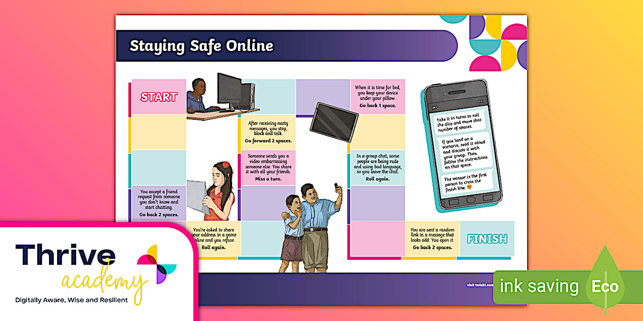 FREE! - Staying Safe Online Board Game (Lehrer gemacht)