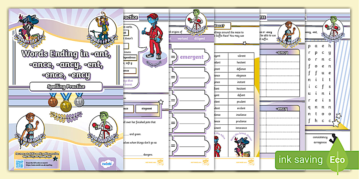 Ending in -ant, -ance, -ancy, -ent, -ence, -ency KS2 Spelling Practice