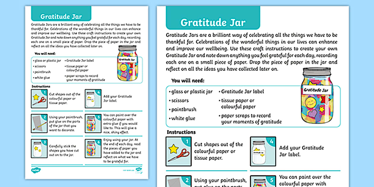 Gratitude Jar Activity | Wellbeing | Twinkl (teacher made)