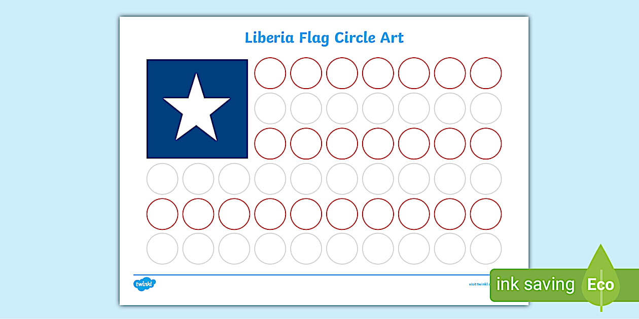 Liberia Flag Circle Art Worksheet | Twinkl | Flags | KS1