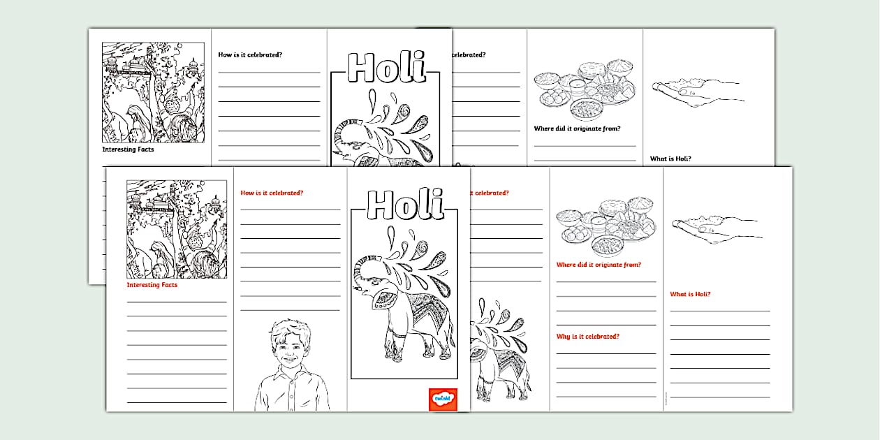 Holi Leaflet Template (teacher made) - Twinkl