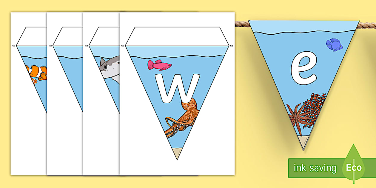 Sea Week Display Bunting (teacher made) - Twinkl